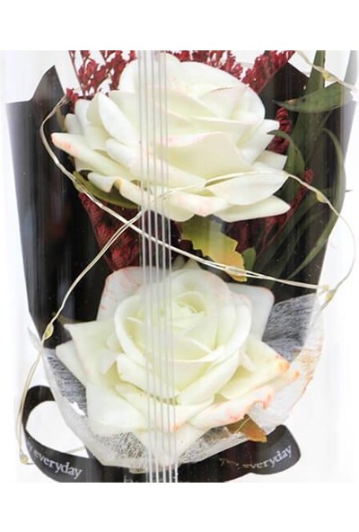 Fab Group Fanus Gül 23.5/12CM Cam Fanus LED Işıklı Hediyelik