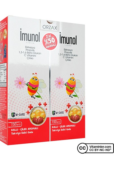 Orzax Imunol Şurup 150 ml 2'li Paket