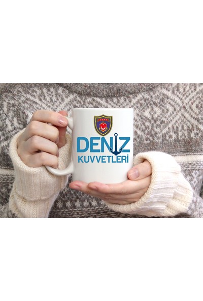 Papri Reklam Deniz Kuvveetleri Baskılı Porselen Kupa Bardak
