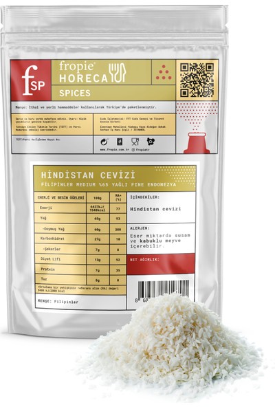 Fropie Hindistan Cevizi %65 Yağlı Fine Endonezya