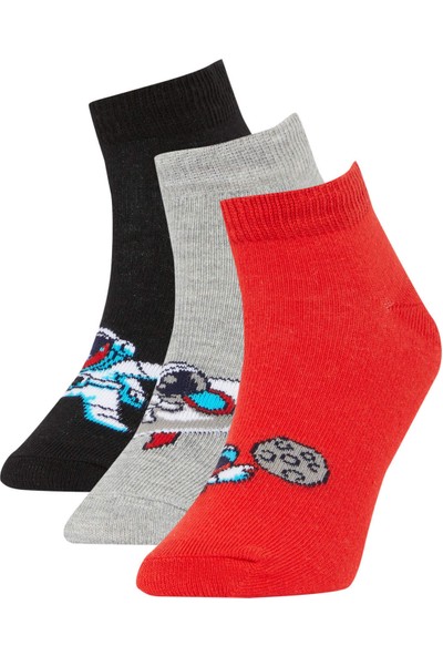 DeFacto Erkek Çocuk Pamuklu 3'lü Kısa Çorap Y2444A6NS DeFacto Erkek Çocuk Pamuklu 3'lü Kısa Çorap Y2444A6NS