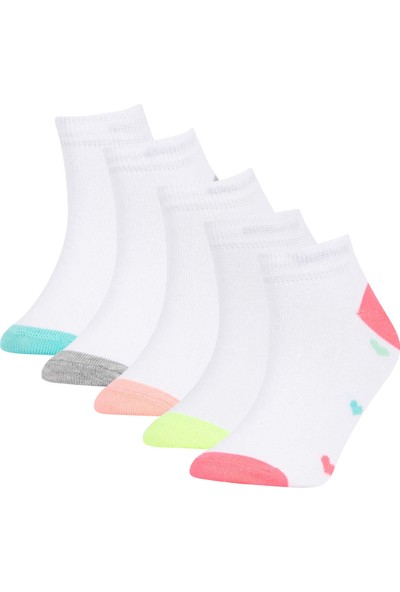 DeFacto Kız Çocuk Pamuklu 5'li Kısa Çorap T7637A6NS