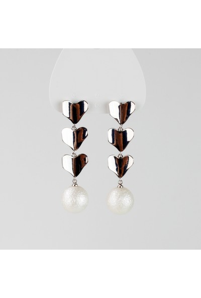 Elitce Gümüş Kaplama Inci Tasarım Sallantılı Xupıng Çift Küpe-5,5 cm Elitce Gümüş Kaplama Inci Tasarım Sallantılı Xupıng Çift Küpe-5,5 cm