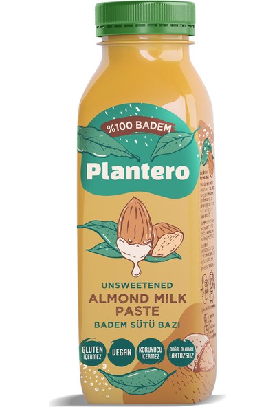 Plantero Badem Sütü Bazı Konsantre (250Gr, %100 Badem, Şekersiz)