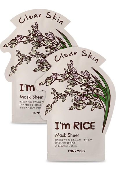 Tonymoly Yüz Maskesi I'm Real Besleyici ve Arındırıcı Pirinç Cilt Bakımı X2 Adet Tonymoly Yüz Maskesi I'm Real Besleyici ve Arındırıcı Pirinç Cilt Bakımı X2 Adet