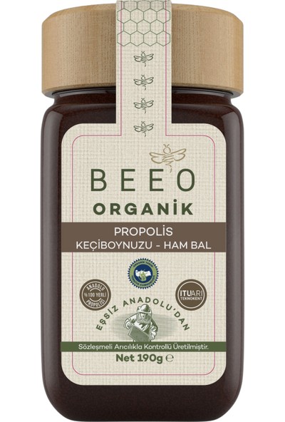 Bee'o Organik Propolis Keçiboynuzu Ham Bal