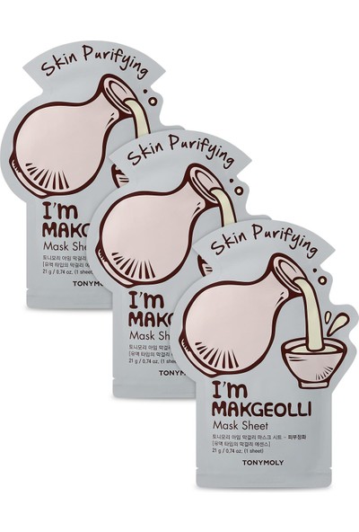 Tonymoly Yüz Maskesi I'm Real Pürüzsüzleştirici Pirinç Şarabı Alkolsüz Cilt Bakımı X3 Adet Tonymoly Yüz Maskesi I'm Real Pürüzsüzleştirici Pirinç Şarabı Alkolsüz Cilt Bakımı X3 Adet