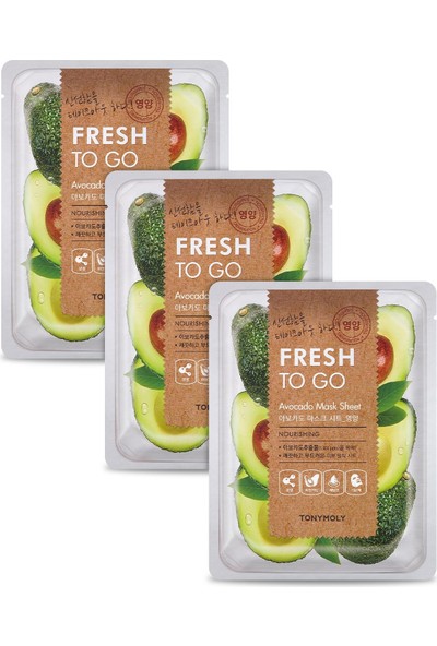 Tonymoly Yüz Maskesi Fresh To Go Besleyici Avokado Cilt Bakımı X3 Adet Tonymoly Yüz Maskesi Fresh To Go Besleyici Avokado Cilt Bakımı X3 Adet