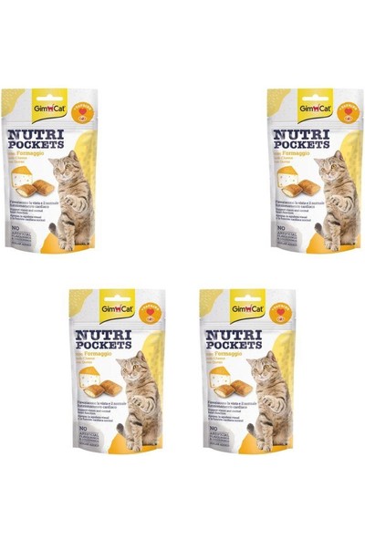 Gimcat Nutripockets Peynirli Kedi Ödülü Taurinli 60GR x 4 Adet Gimcat Nutripockets Peynirli Kedi Ödülü Taurinli 60GR x 4 Adet