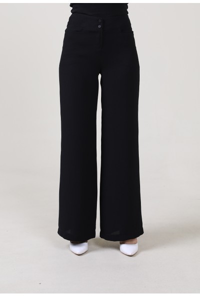 Siyah Basic Bol Paça Pantolon 2226061