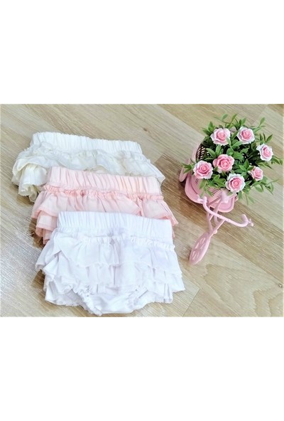 Bebeğime Çorap 3'lü Kız Bebek Fırfırlı Etek Şort