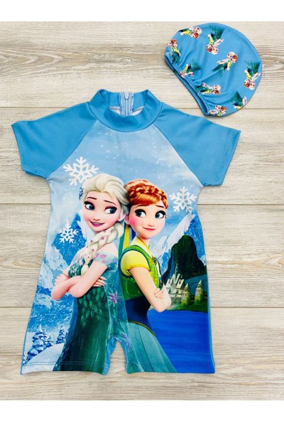 Rapapa Kız Çocuk Likralı Polyester Buz Boneli Mayo Mavi 2106- Rapapa Kız Çocuk Likralı Polyester Buz Boneli Mayo Mavi 2106-