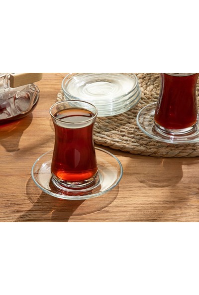 English Home Gaudy Cam 6'lı Çay Tabağı 11 cm Şeffaf