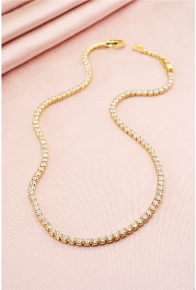 By Zeyna Aksesuar Kadın 316L Çelik Su Yolu Kolye 45 cm