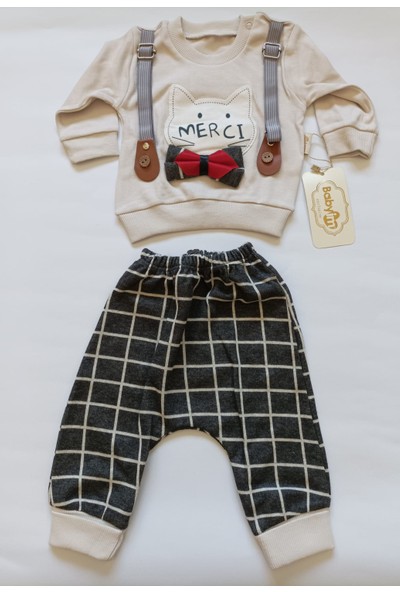 Baby Blue Babyblue Bebek 2'li Sweat Takım %100 Pamuk Organik