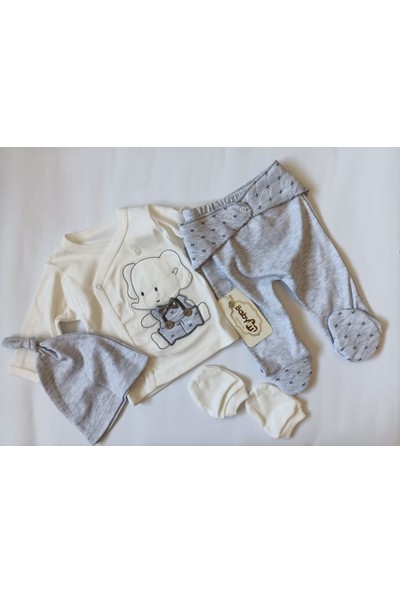 Baby Blue Bebek %100 Organik Pamuklu 5 Li Zıbın Takım Hastane Çıkışı Erkek Bebek Baby Blue Bebek %100 Organik Pamuklu 5 Li Zıbın Takım Hastane Çıkışı Erkek Bebek