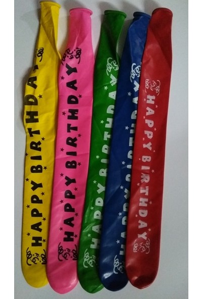 Xnews Happy Birthday Baskılı Sosis Balon 10 Adet Xnews Happy Birthday Baskılı Sosis Balon 10 Adet