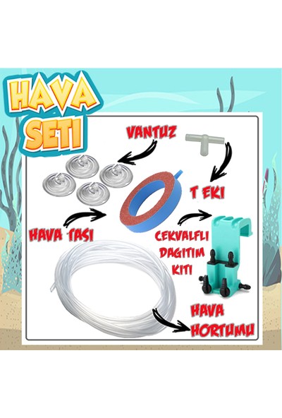 Ti-Sert Akvaryum Hava Seti 10 cm Halka Hava Taşı