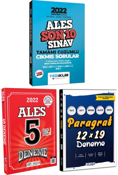 Yediiklim Yayınları ALES Yediiklim Son 10 Sınav + Panem ALES Genel 5 + Paragraf Deneme Seti Yediiklim Yayınları ALES Yediiklim Son 10 Sınav + Panem ALES Genel 5 + Paragraf Deneme Seti
