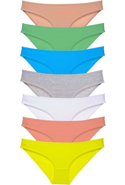 7 Adet Süper Eko Set Likralı Kadın Slip Külot Çok Renkli 7 Adet Süper Eko Set Likralı Kadın Slip Külot Çok Renkli
