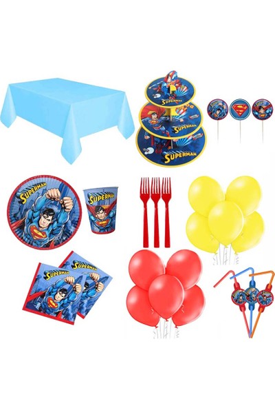 Festivall Superman Parti Seti 8 Kişilik