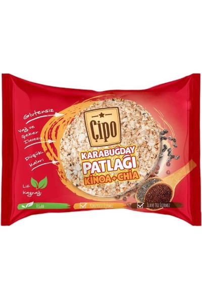 Çipo Karabuğday Patlağı Kinoa & Chia 10 x 24 gr Çipo Karabuğday Patlağı Kinoa & Chia 10 x 24 gr