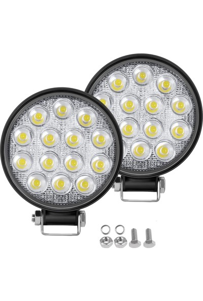 OEM Yuvarlak 14 LED Beyaz Offroad Sis Lambası OEM Yuvarlak 14 LED Beyaz Offroad Sis Lambası