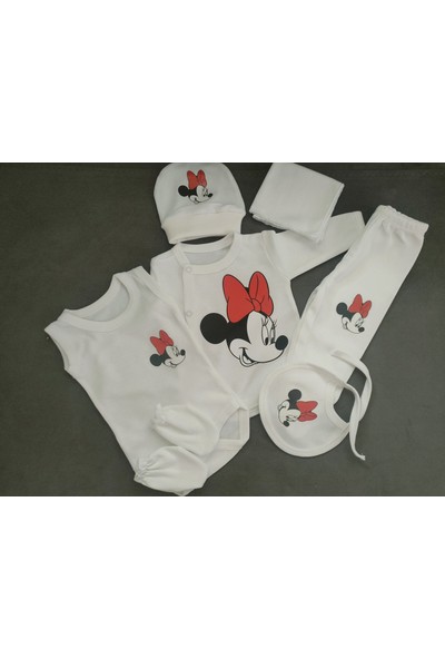 Betüş Bebe Unisex Beyaz Yenidoğan Hastane Çıkışı 7'li Zıbın Set