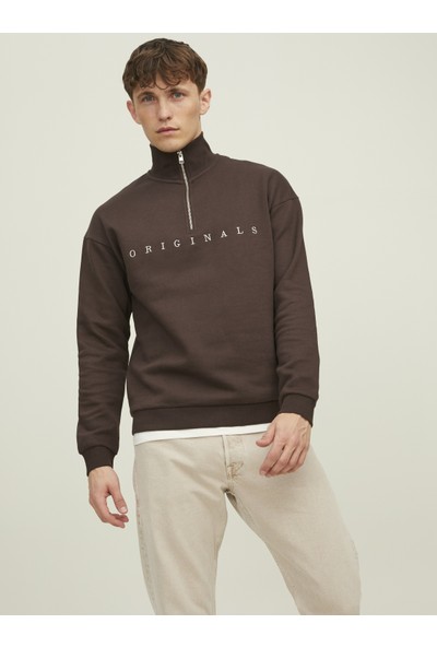 Jack & Jones Yarim Fermuarli Logolu Sweatshirt Jack & Jones Yarim Fermuarli Logolu Sweatshirt