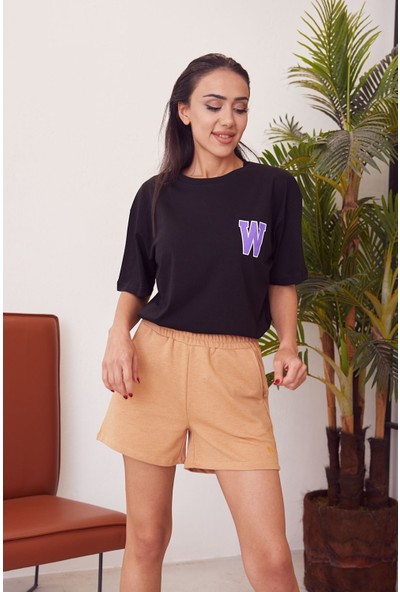 Lime Moda Basic Şort-Bej