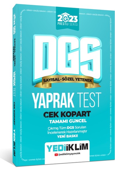 Yediiklim Yayınları DGS 2023 Çek Kopart Yaprak Test (Ciltli) Yediiklim Yayınları DGS 2023 Çek Kopart Yaprak Test (Ciltli)