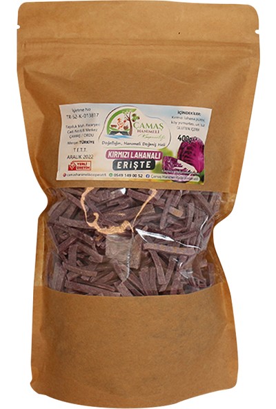 Çamaş Hanımeli Kooperatifi Kırmızı Lahanalı Erişte 400 gr Çamaş Hanımeli Kooperatifi Kırmızı Lahanalı Erişte 400 gr