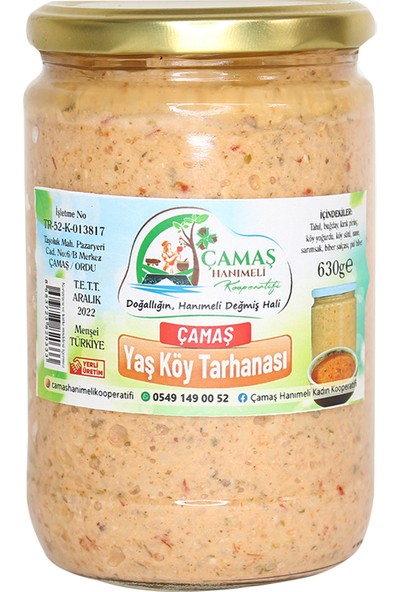 Çamaş Hanımeli Kooperatifi Yaş Köy Tarhanası 630 gr