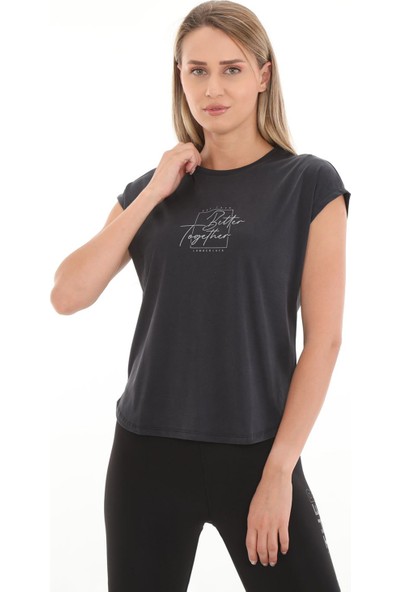 Lumberjack Blair Printed Detailed Kadın Siyah Tişört (101095727)