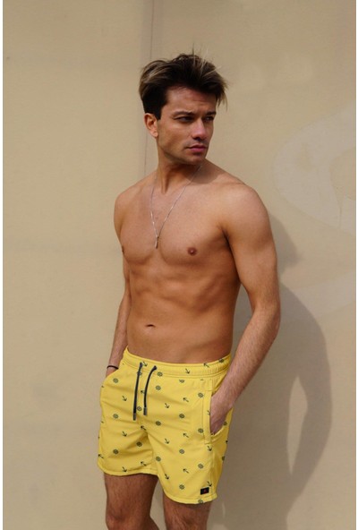Rapapa Erkek Deniz Şort Sarı 101- Rapapa Erkek Deniz Şort Sarı 101-