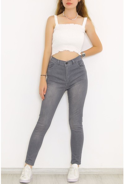 Depoxml Büyük Beden Yüksekbel Kot Pnt Koyugri - 0814.925.