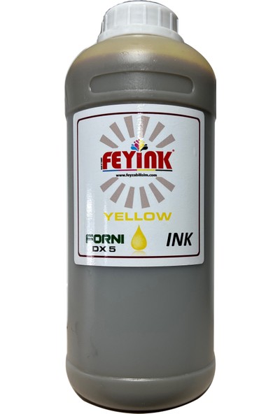 Feyink Forni Ecosolvent Dijital Baskı Boyası Epson Dx5 Kafa Uyumlu Yellow (Sarı) -1000ML- Feyink Forni Ecosolvent Dijital Baskı Boyası Epson Dx5 Kafa Uyumlu Yellow (Sarı) -1000ML-