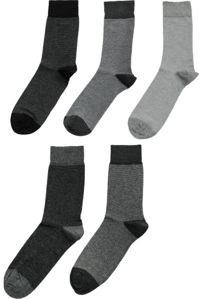 Polaris Cızgı 5 Lı Skt-M 2pr Siyah Erkek Soket Çorap