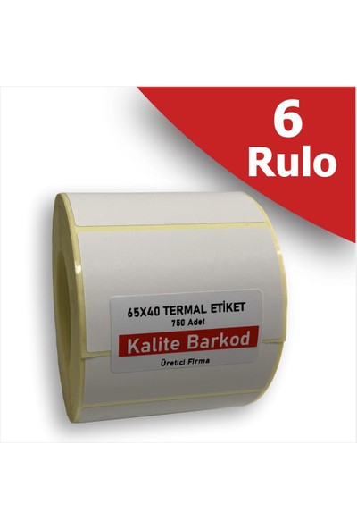 Kalite Barkod 60X40 Termal Etiket | 6 Rulo Barkod Etiketi Kalite Barkod 60X40 Termal Etiket | 6 Rulo Barkod Etiketi