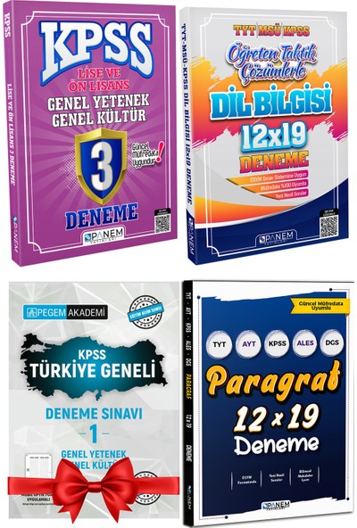 Panem Yayınları KPSS Ön Lisans GYGK 3 Deneme + TG Deneme + Paragraf - Dil Bilgisi Deneme Panem Yayınları KPSS Ön Lisans GYGK 3 Deneme + TG Deneme + Paragraf - Dil Bilgisi Deneme