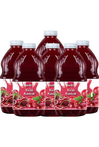 Fruit Drops Kızılcık Kiraz Meyveli Içecek 6 x 1,89 L Fruit Drops Kızılcık Kiraz Meyveli Içecek 6 x 1,89 L