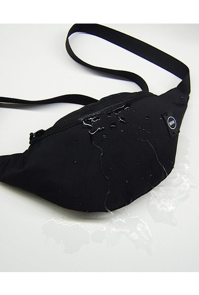 D'vers Unisex Siyah Su Geçirmez Kumaş Özellikli Bel ve Omuz Çantası