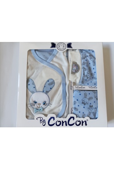 Baby Blue Babyblue Kutulu Hediyelik Oynar Gözlü Organik Pamuklu Hastane Çıkış 5li Zıbın Seti