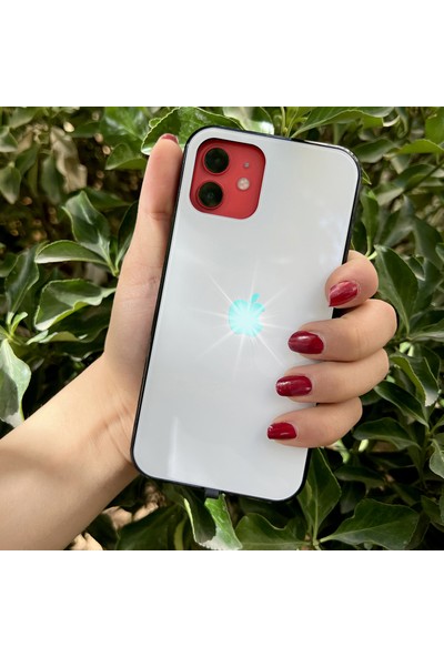 Ferotech Apple iPhone 12 3D LED Flas Telefon Kılıf Beyaz Ferotech Apple iPhone 12 3D LED Flas Telefon Kılıf Beyaz