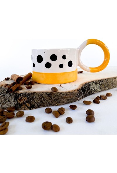 Mk Artılı El Yapımı Seramik Kupa