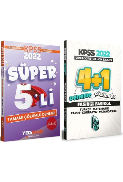 2022 ( KPSS ) Lise ve Önlisans Tamamı Çözümlü 5 Li Karma Deneme Benimhocam+Yediiklim 2022 ( KPSS ) Lise ve Önlisans Tamamı Çözümlü 5 Li Karma Deneme Benimhocam+Yediiklim