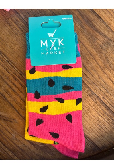 MYK Chef Market Karpuz Desenli Renkli Çorap