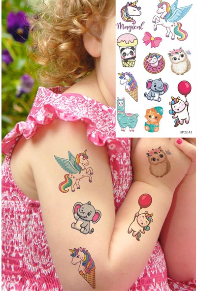 BP Tattoo Ponçik Hayvanlar Renkli Çocuk Dövmesi BP Tattoo Ponçik Hayvanlar Renkli Çocuk Dövmesi