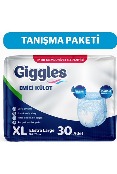 Giggles Yetişkin Emici Külot Ekstra Large 30'lu 1 Paket 30 Adet Giggles Yetişkin Emici Külot Ekstra Large 30'lu 1 Paket 30 Adet