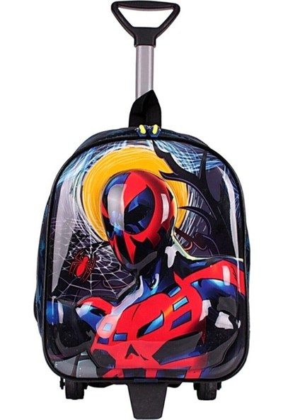 Avda Çekçekli Spiderman Karakterli Tekerlekli Örümcek Adam Anaokulu Çantası Kreş Sırt Çantası